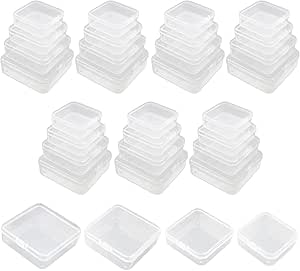 Amazon.com: LJY 32 Pieces Mixed Sizes Square Empty Mini Plastic Storage ...