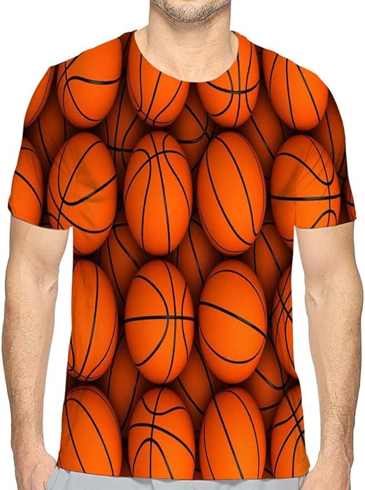Men's Short Sleeve T-Shirt Basketball Creative | Amazon.com