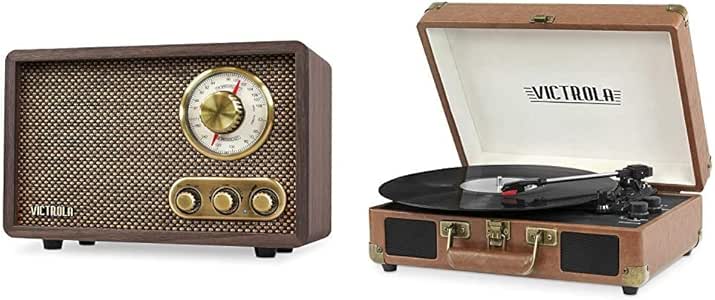 Amazon.com: Victrola Retro Wood Bluetooth FM/AM Radio with Rotary Dial ...