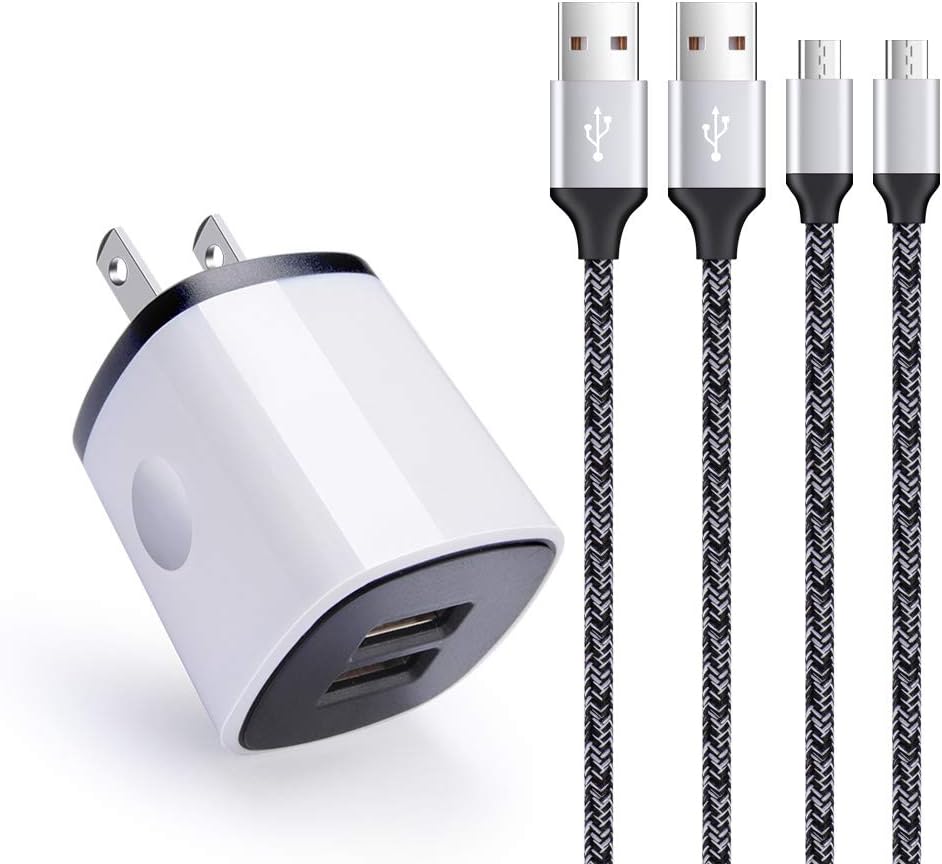 Amazon.com: Android Phone Charger, AbcPow 2 Port Wall Charger 2.1A/5V ...