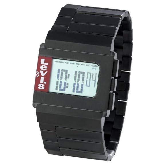 Levi's Unisex Digital Black IP Steel Bracelet Chronograph Watch: Levi ...