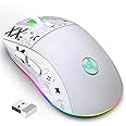 EPANU mouse hxsj T90 2.4G mecânico RGB sem fio design ergonômico para ...