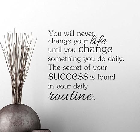 You will never change your life until you change something you do daily ...