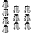 YIDU69Q 10 Pcs Stainless Steel Pole Sockets Fit 1" Pipe, Round Pipe ...