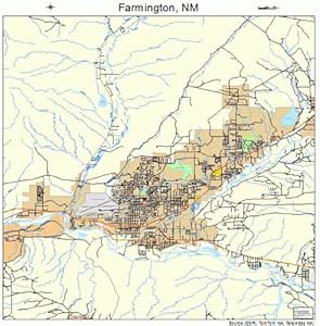 Amazon.com: Large Street & Road Map of Farmington, New Mexico NM ...