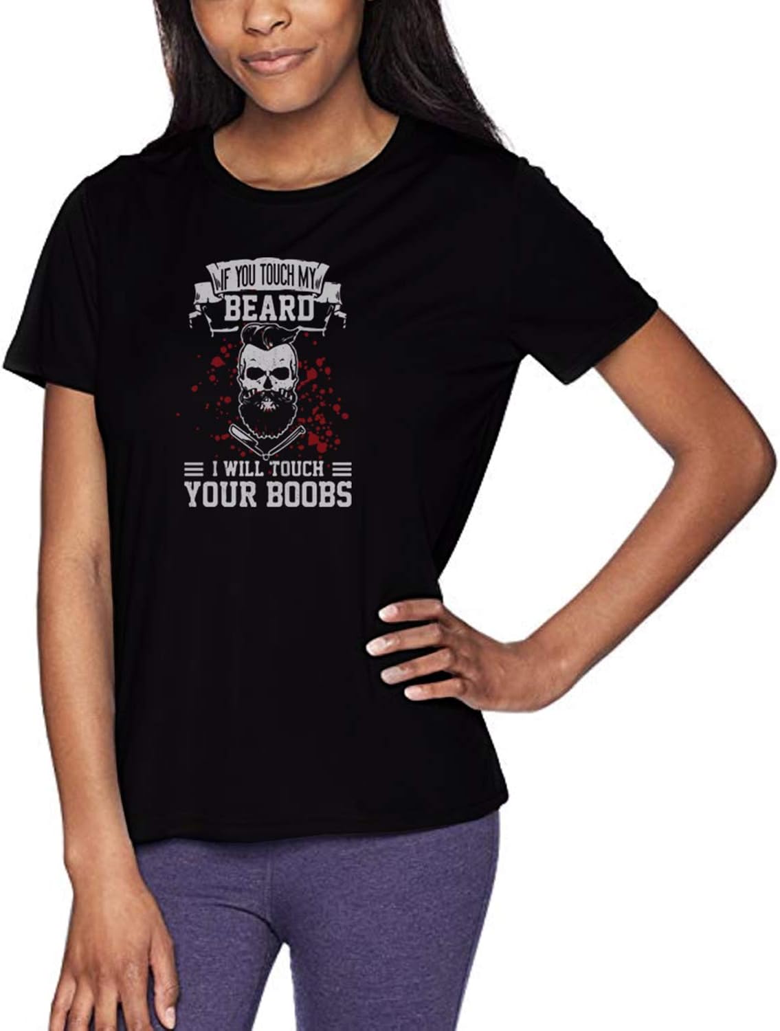 If You Touch My Beard I Will Touch Your Boobs_TK92 Women's T-Shirt ...