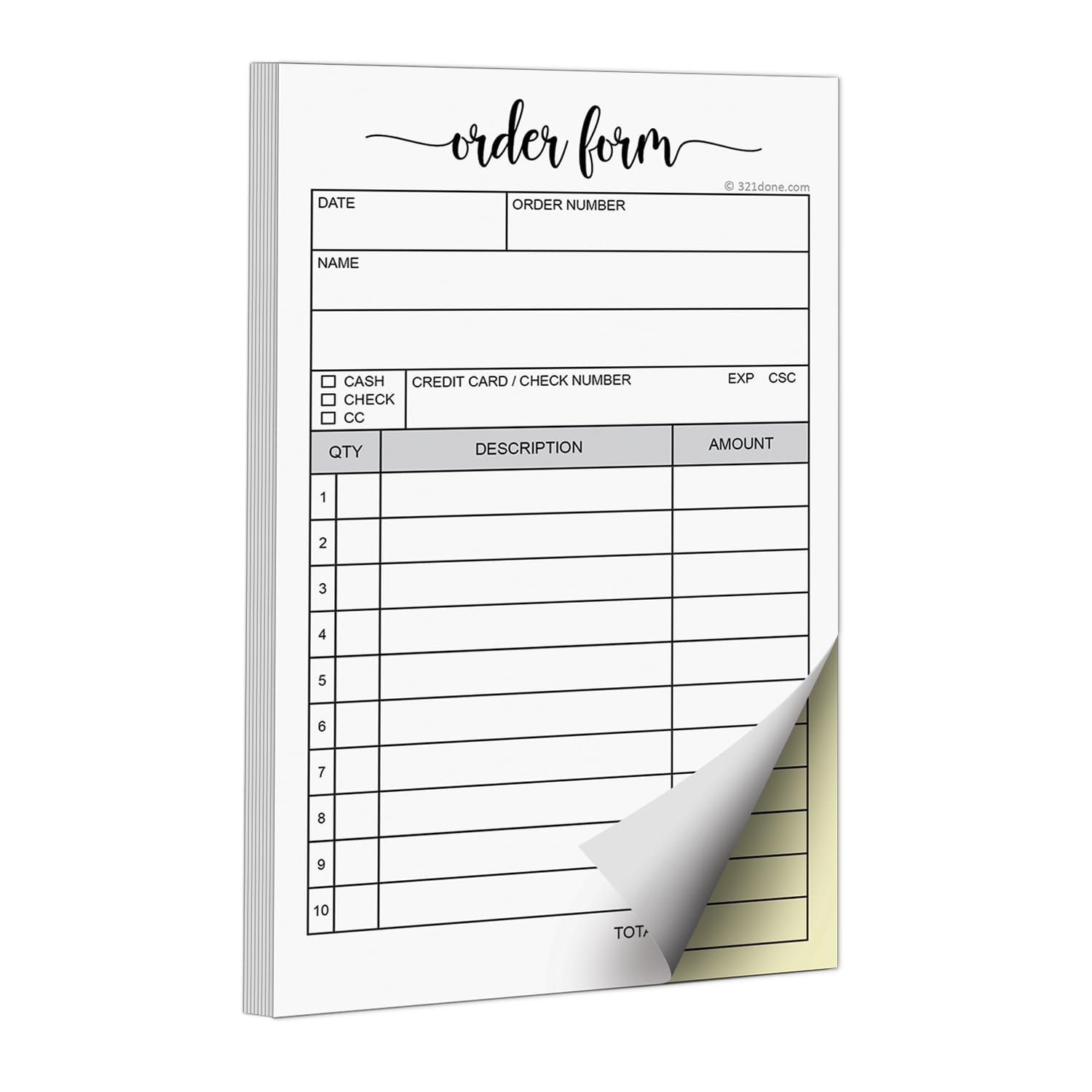 Mua Order Form Pad, 3.4x5.5 Handheld 2-Part Carbonless, Made in USA ...