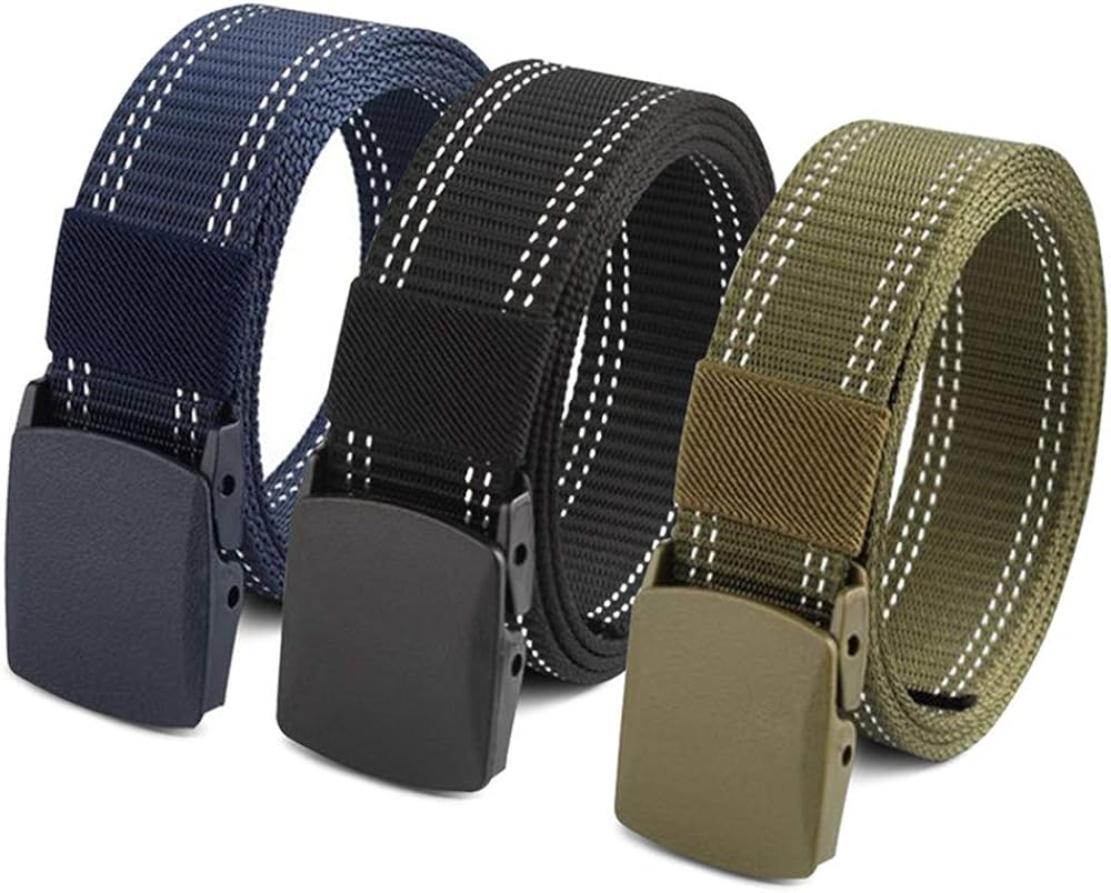 Amazon.com: 3 Pack Nylon Military Tactical Men Belt Webbing Canvas ...