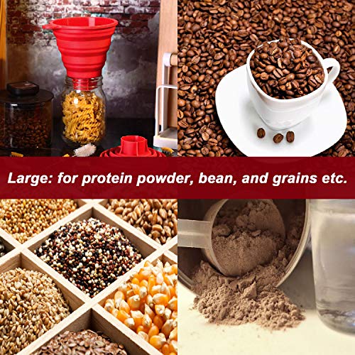 Kitchen Funnels Set of 3, Collapsible Funnel, Funnels for Filling Bottles and Jars, Food Grade ...