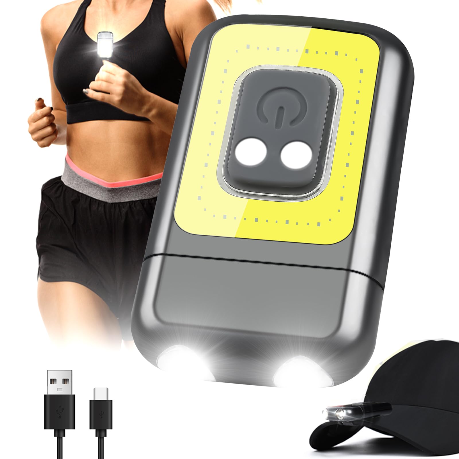 800Lumens Running Light, 5 Modes Headlamp Lightweight Clip On Light ...