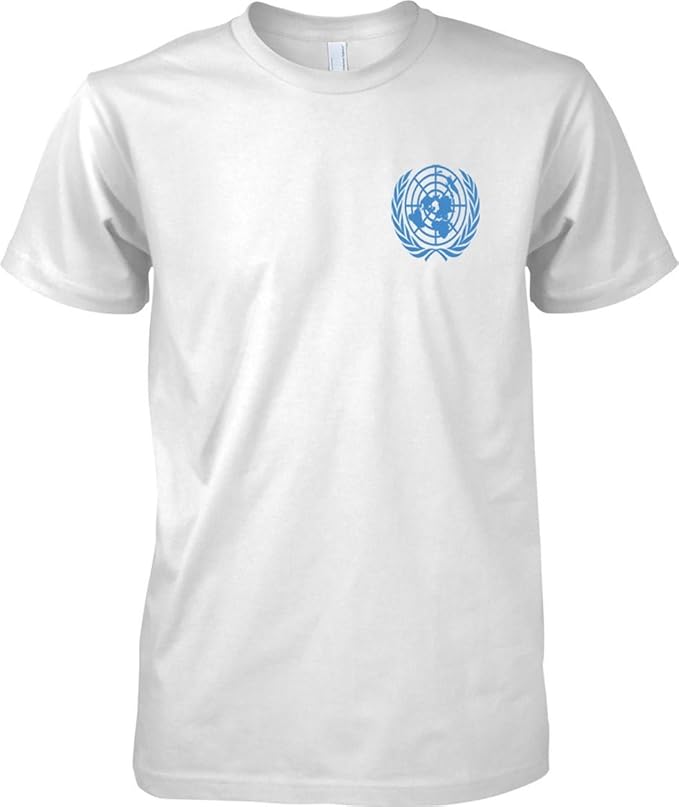United Nations UN Emblem - Mens Chest Design T Shirt - White - Mens 42 ...