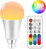 Colour Changing Bulb B22 10W Dimmable, RGBW LED Light Bulbs Mood ...
