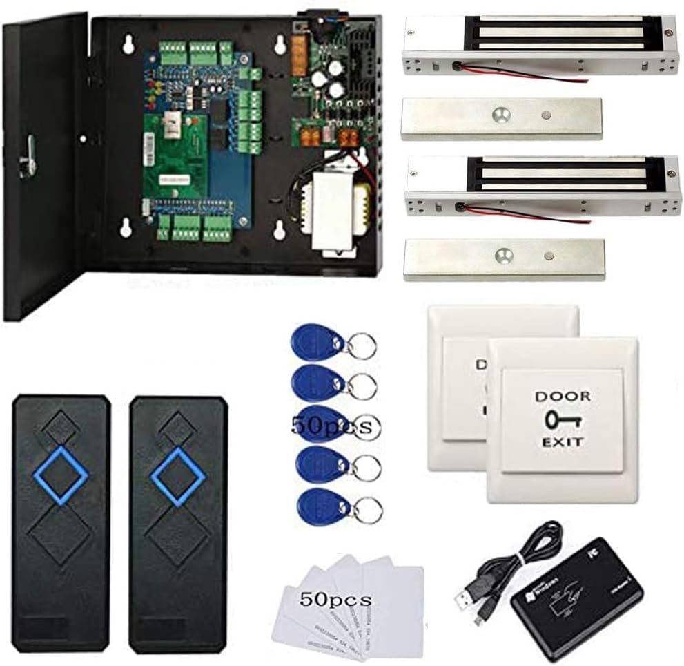 2 Doors Proximity RFID Card Access Control System with 600lbs Magnetic ...