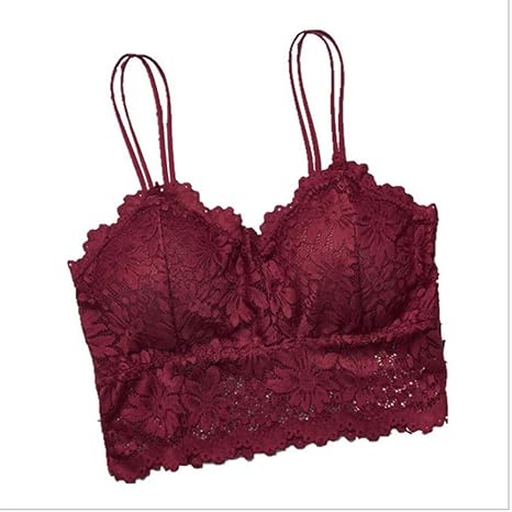 MINGTIAN Bralette de encaje con cuello en V para mujer, brasier de ...