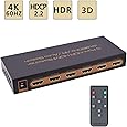 Awakelion 4K@60Hz 5x1 HDMI Switch 5 Entrées 1 Sortie Switch HDMI Commutateur Compatible pour Une ...