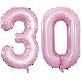 Amazon.com: GOER 42 Inch Light Pink Number 30 Balloons,Jumbo Foil ...