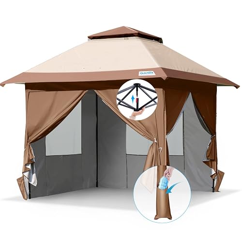 Quictent 10'x10' Pop up Gazebo Canopy Tent with Sidewalls, One Person ...