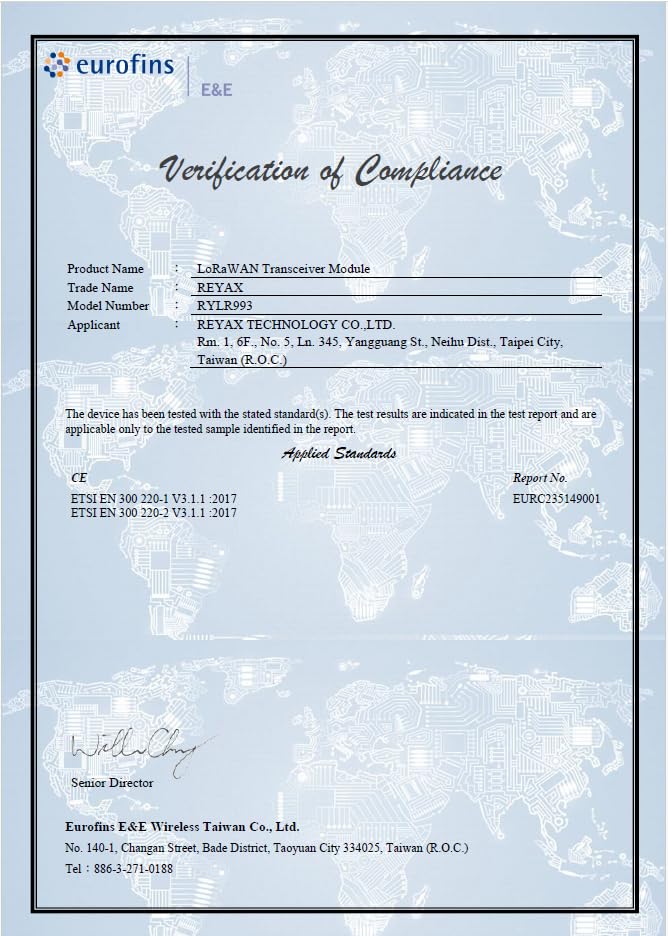 Mua REYAX RYLR993_lite RYLR993 868/915MHz LoRaWAN® & Proprietary Dual ...