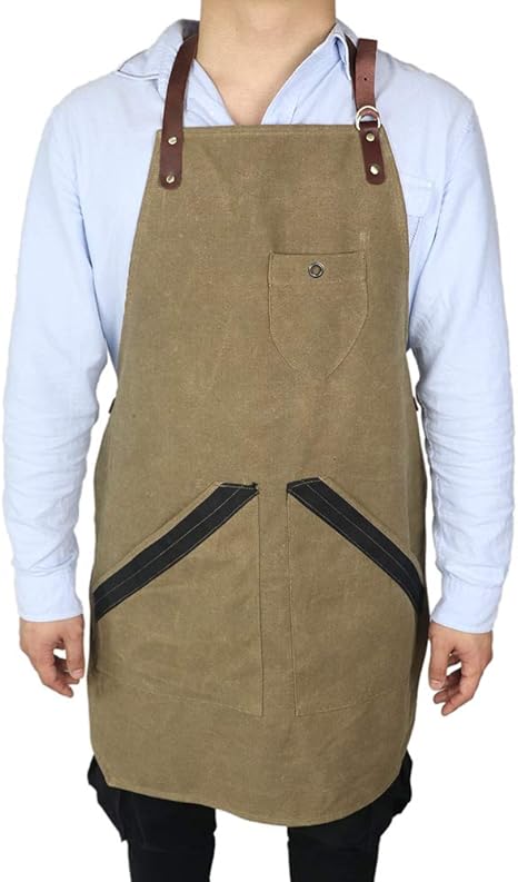 Professional Woodworking Apron for Men, Heavy Duty Waterproof Canvas ...