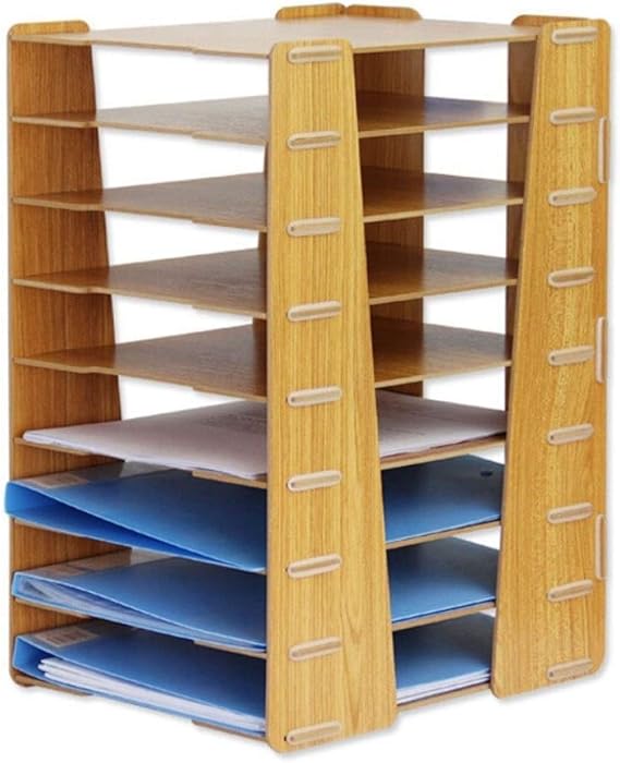Creative Desktop Multi-Layer Stackable File Rack Space-Saving File Rack ...