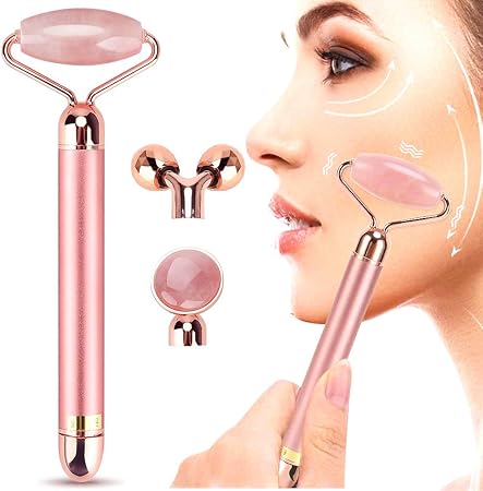 Rodillo facial Fase Roller Masajeador facial 3 en 1 Set de regalo ...