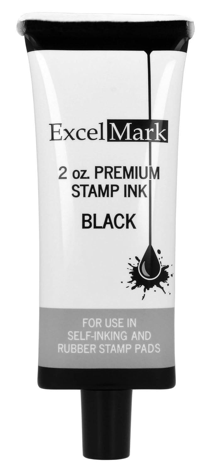 ExcelMark Premium Stamp Refill Ink, Black, 2 Ounce Bottle: Amazon.in ...