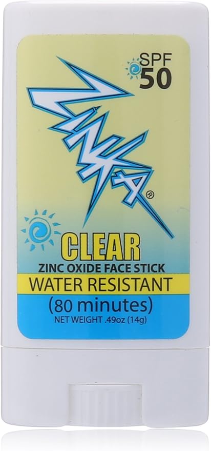 Zinka Clear Zinc Oxide Face Stick SPF 50+ Water Resistant Sun Lotion ...