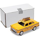 Amazon.com: NYC Taxi in Yellow Cab with Pullback Action, Die Cast New ...