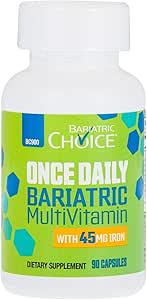 Amazon.com: Bariatric Choice Once Daily Bariatric Multivitamin Capsule with 45 mg of Iron (90ct ...
