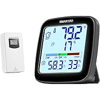 Amazon.com: SMARTRO SC92 Professional Indoor Outdoor Thermometer ...