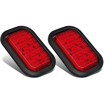 Amazon.com: Partsam 2x 12 LED Rectangular Truck Trailer Stop Turn Tail ...