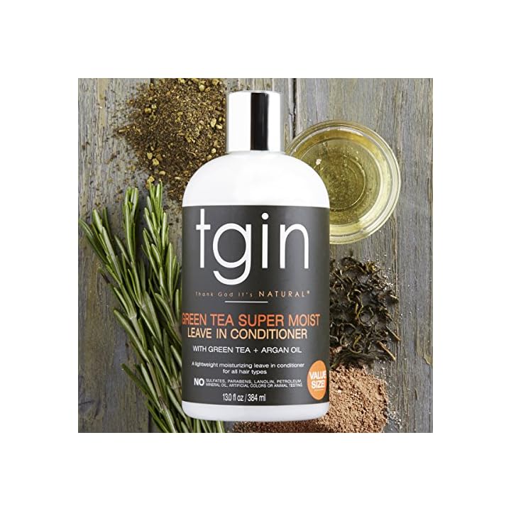 tgin Green Tea Super Moist Leave in Conditioner For Natural Hair, Argan ...