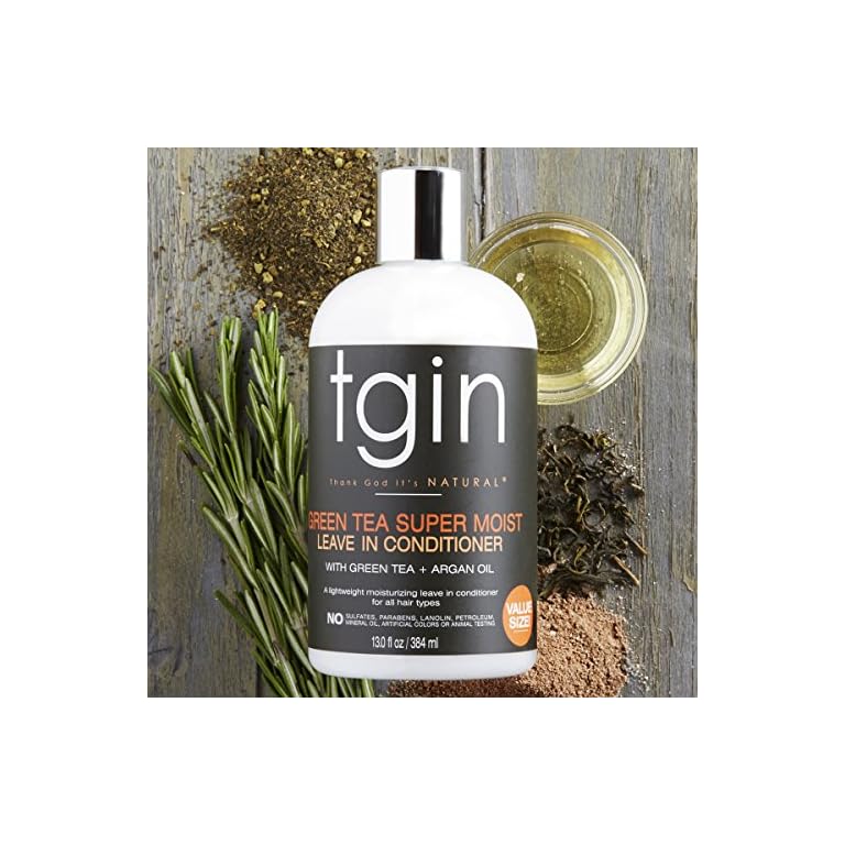tgin Green Tea Super Moist Leave in Conditioner For Natural Hair, Argan ...