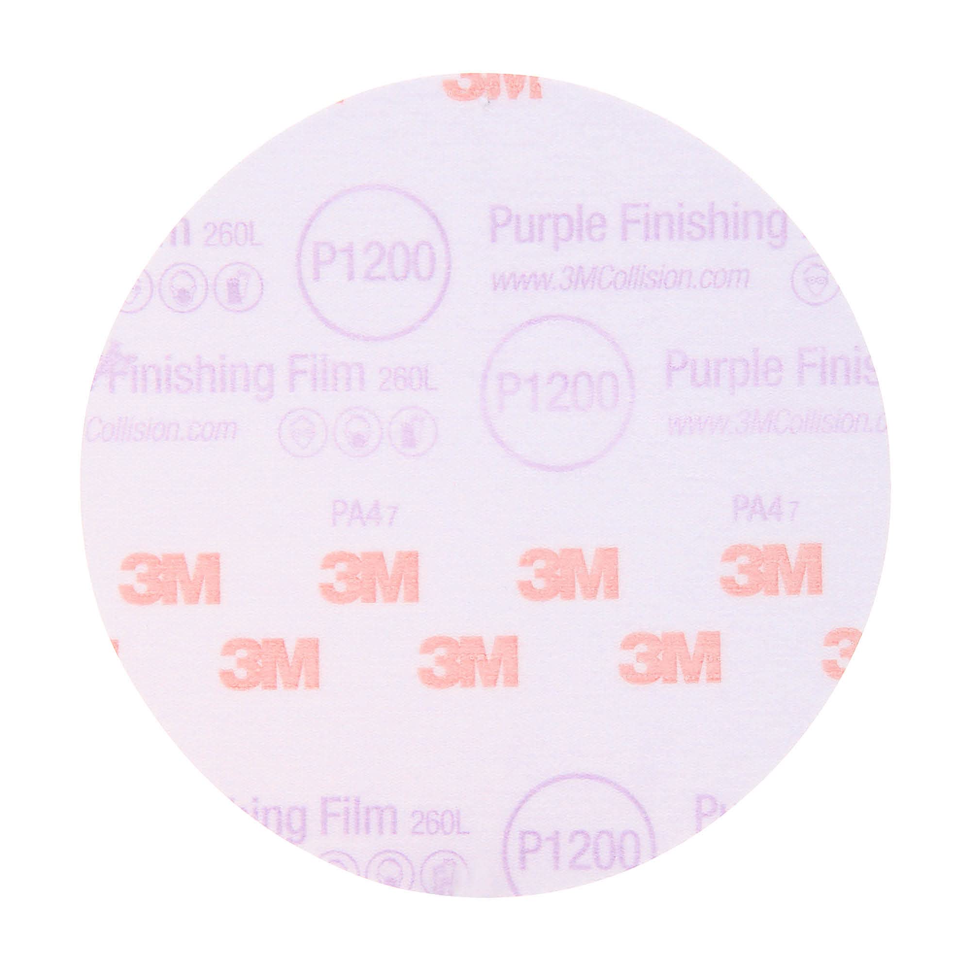 3M Hookit Purple Finishing Film Abrasive Disc 30668, 6 in, 1200+ Grade ...