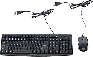 Amazon.com: Verbatim Slimline Wired Keyboard and Mouse Combo, Optical ...