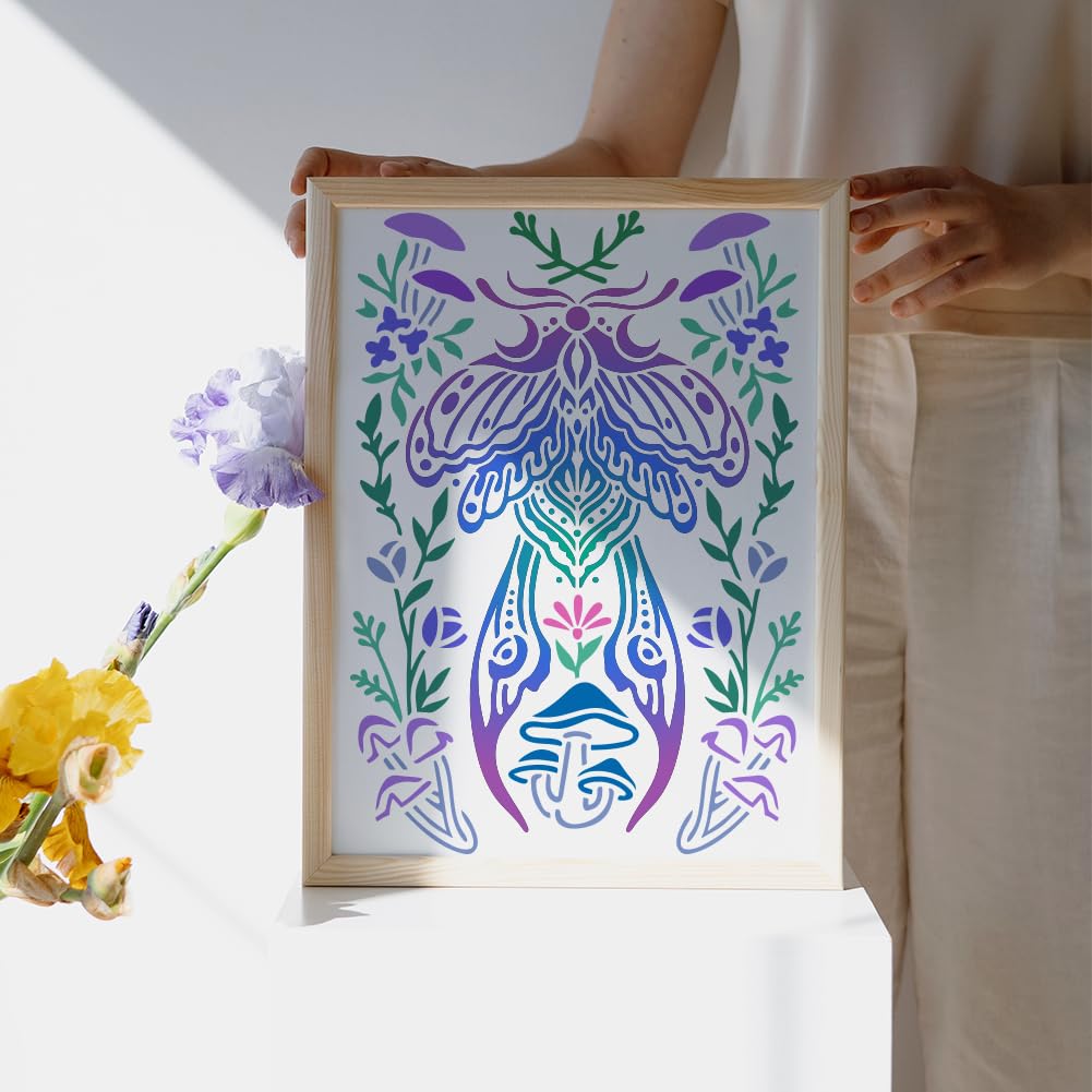 Mua Moth Wildflower Stencil 11.7×8.3inch Large Moth Butterfly Insect ...