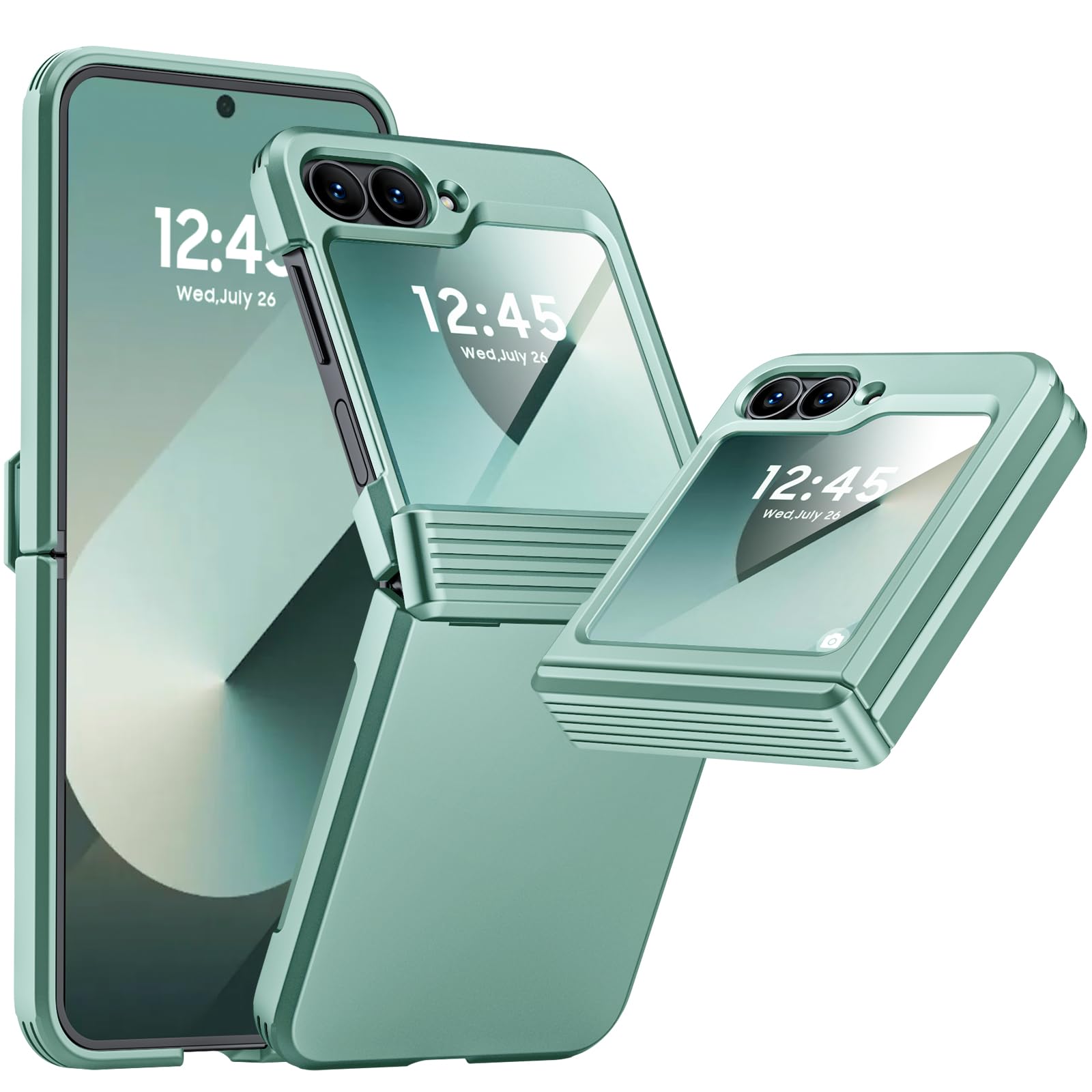 Vizvera for Samsung Galaxy Z Flip 6 Case, Hinge Cover Flip 6 Case with ...