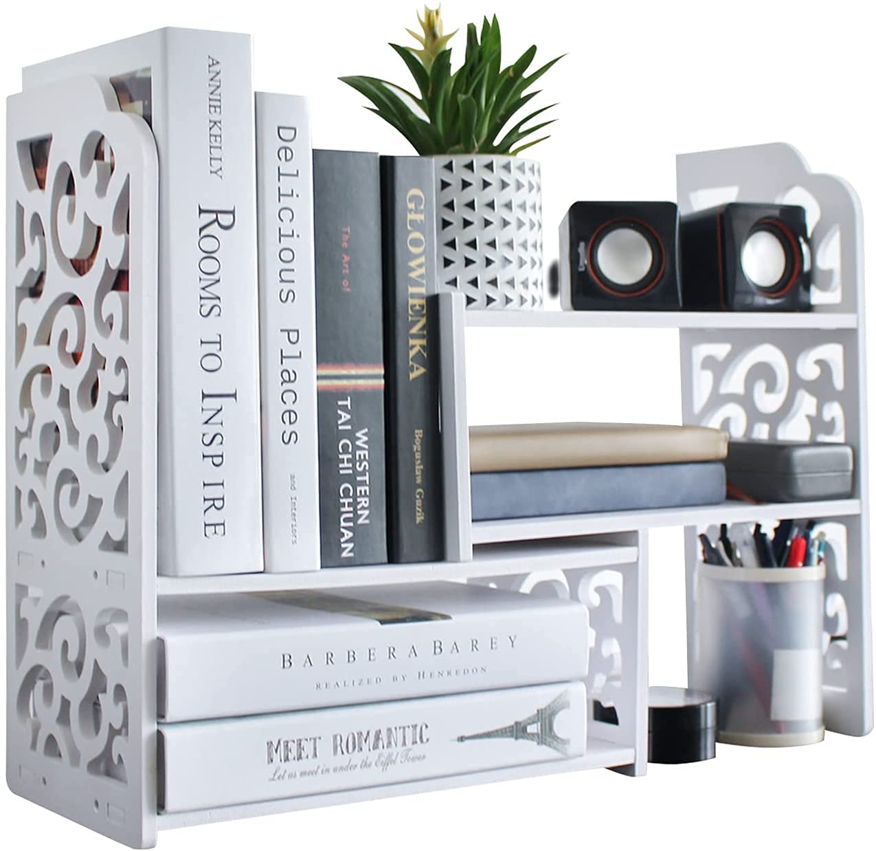 YGYQZ Small Bookshelf for Desktop Storage, Mini Cute Office Desk ...