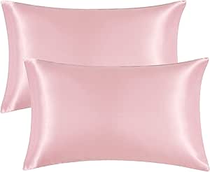 Amazon.com: EHEYCIGA Satin Pillowcase for Hair and Skin Silk Pillowcase ...
