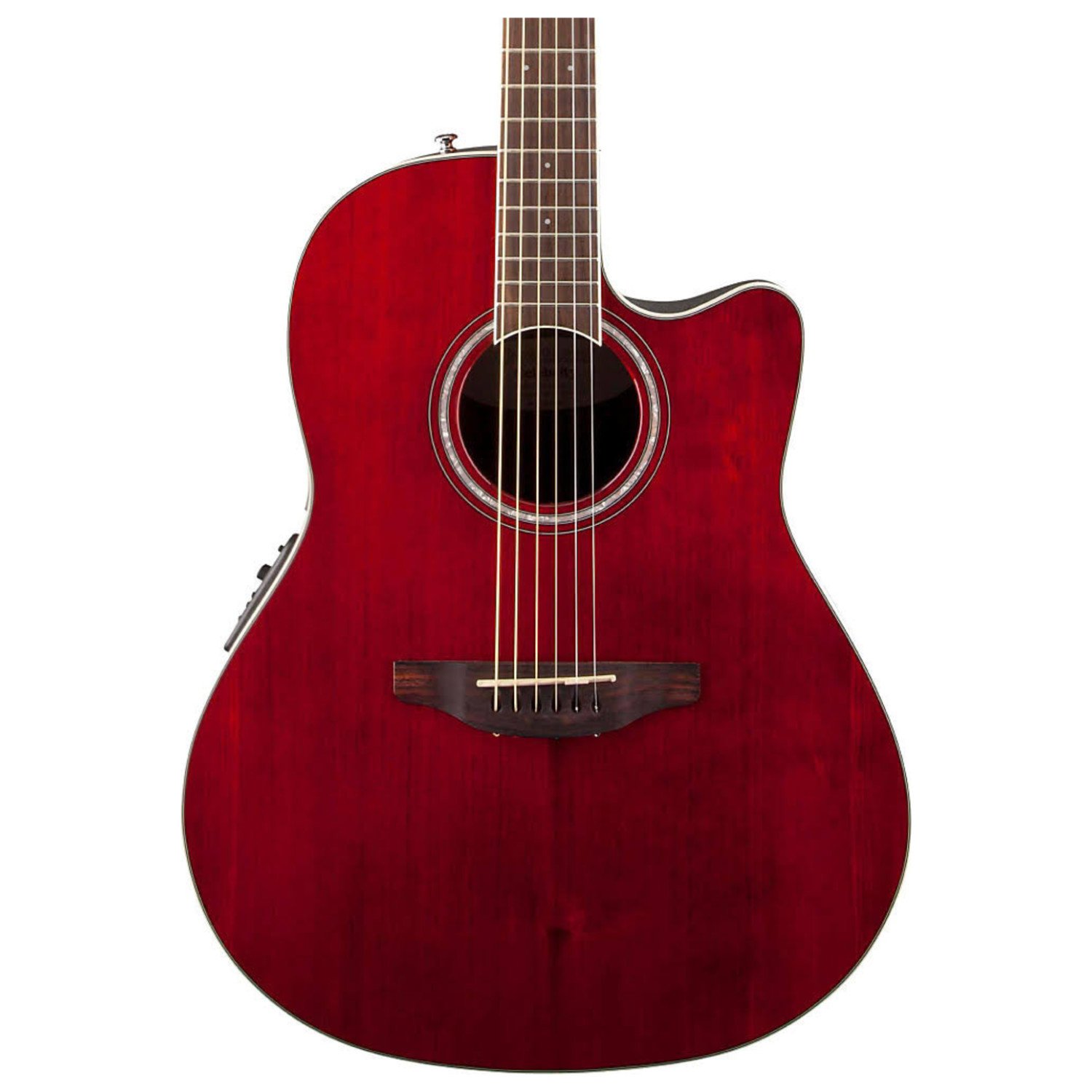 Ovation 6 String Acoustic-Electric Guitar, Right Handed, Ruby Red (CS24 ...
