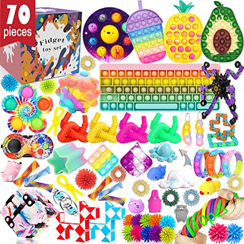 70 PCS Fidget Packs Fidget Toy Set Anti-Anxiety Tools, Big Size Easter Fidget Block Set Cheap ...