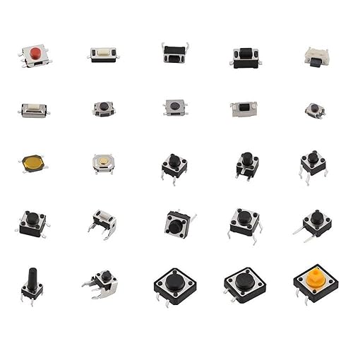 Yetaida 125Pcs 25 Values Micro Momentary Tactile Switch, SMD & DIP ...