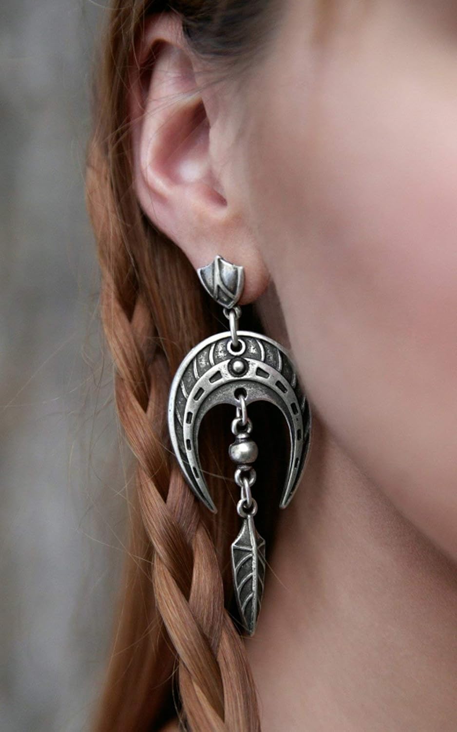 Celtic Viking Statement earrings Horseshoe earrings Nordic viking with ...