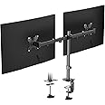 Amazon.com: Pholiten Dual Monitor Stand, Heavy Duty Adjustable Monitor ...