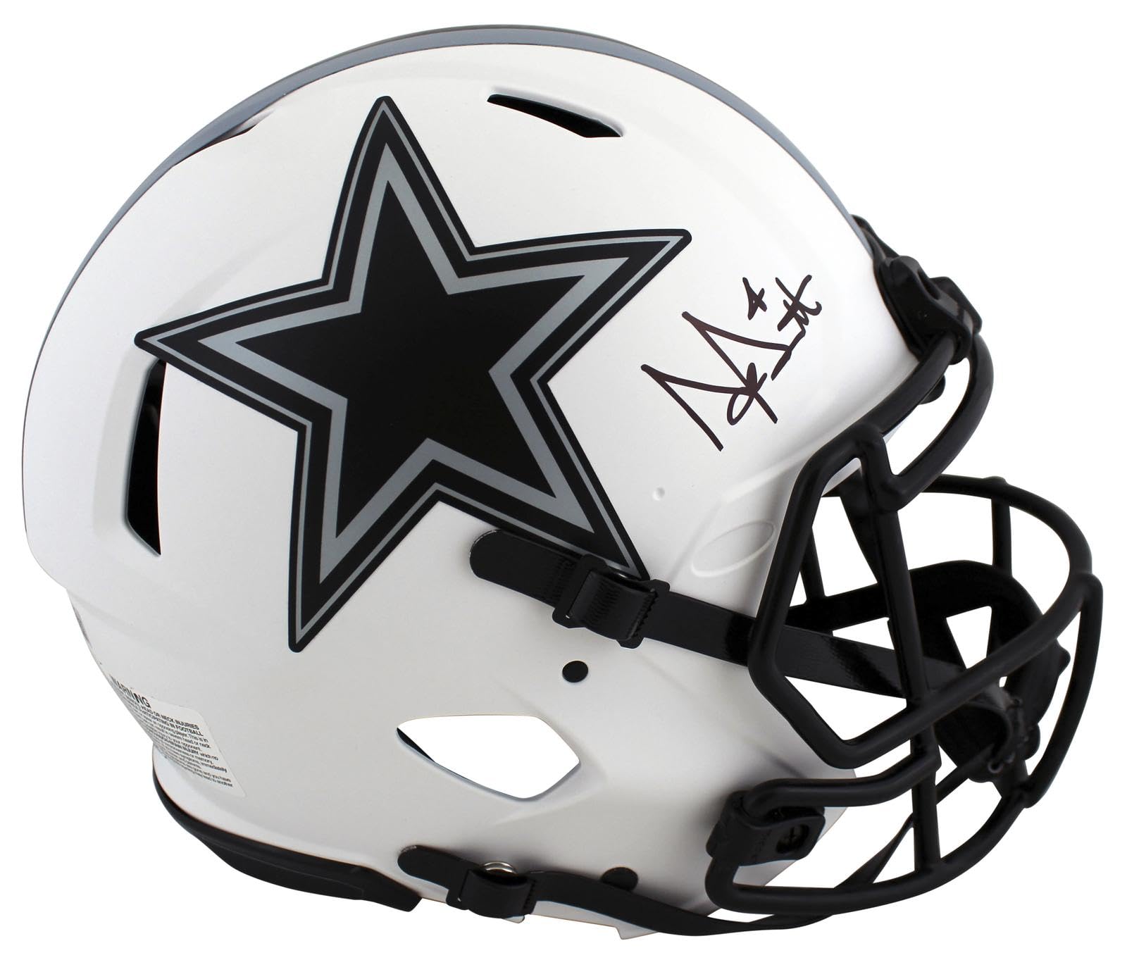 Cowboys Dak Prescott Signed Lunar F/S Speed Proline Helmet w/ Sig BAS ...