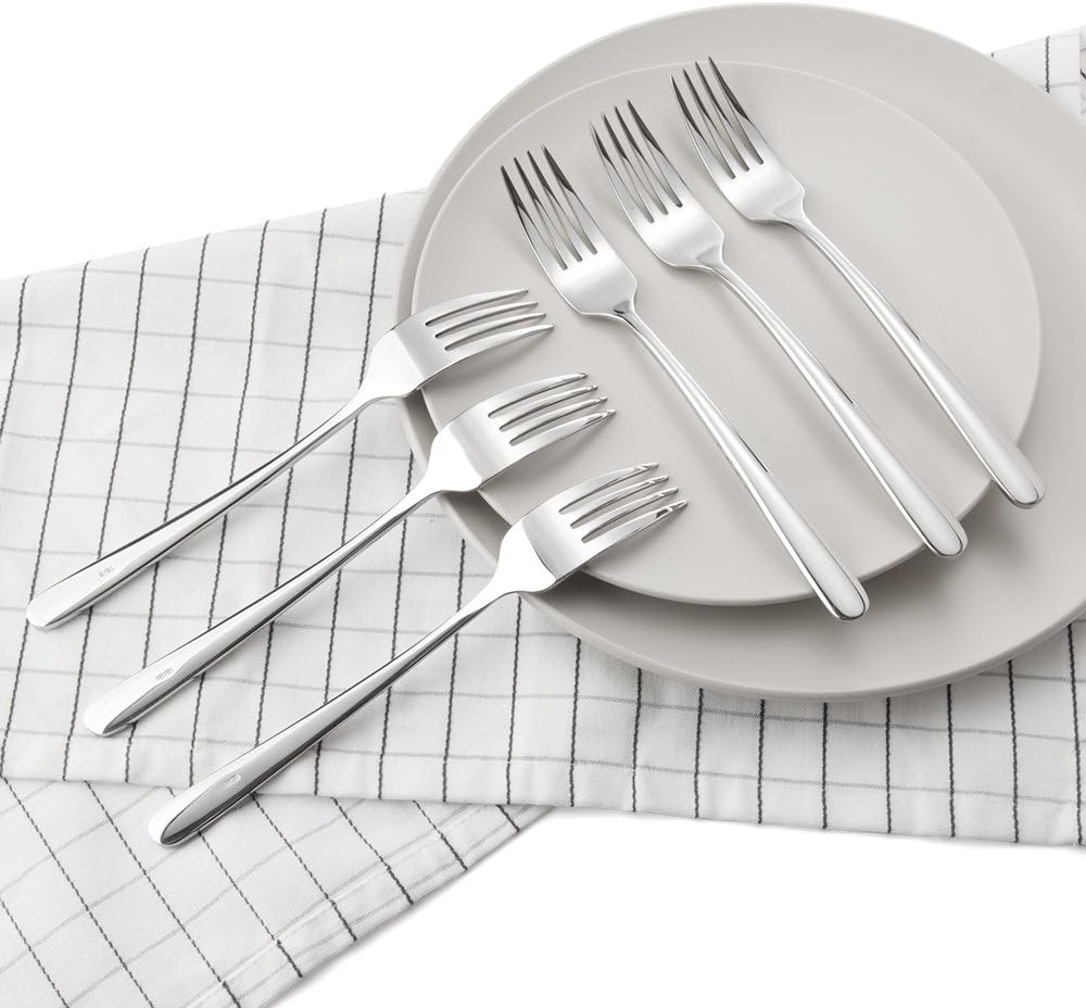 FOXAS Set of 6 Table Forks 304 Stainless Steel Dinner Forks Only Heavy ...