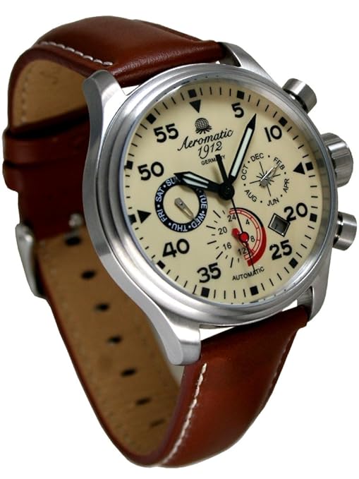 Aeromatic 1912 multifunction automatic watch new A1425: Amazon.co.uk ...