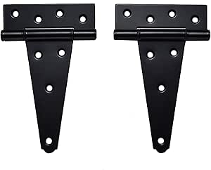 6 Inch T-Strap Shed Door Hinges Heavy Duty ,Black Tee Hinge for Wooden ...