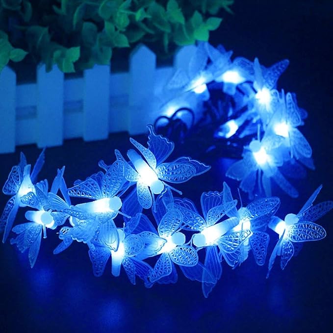 YAWEYA - Guirnalda de luces de mariposa impermeable de 20 pies, 30 LED ...