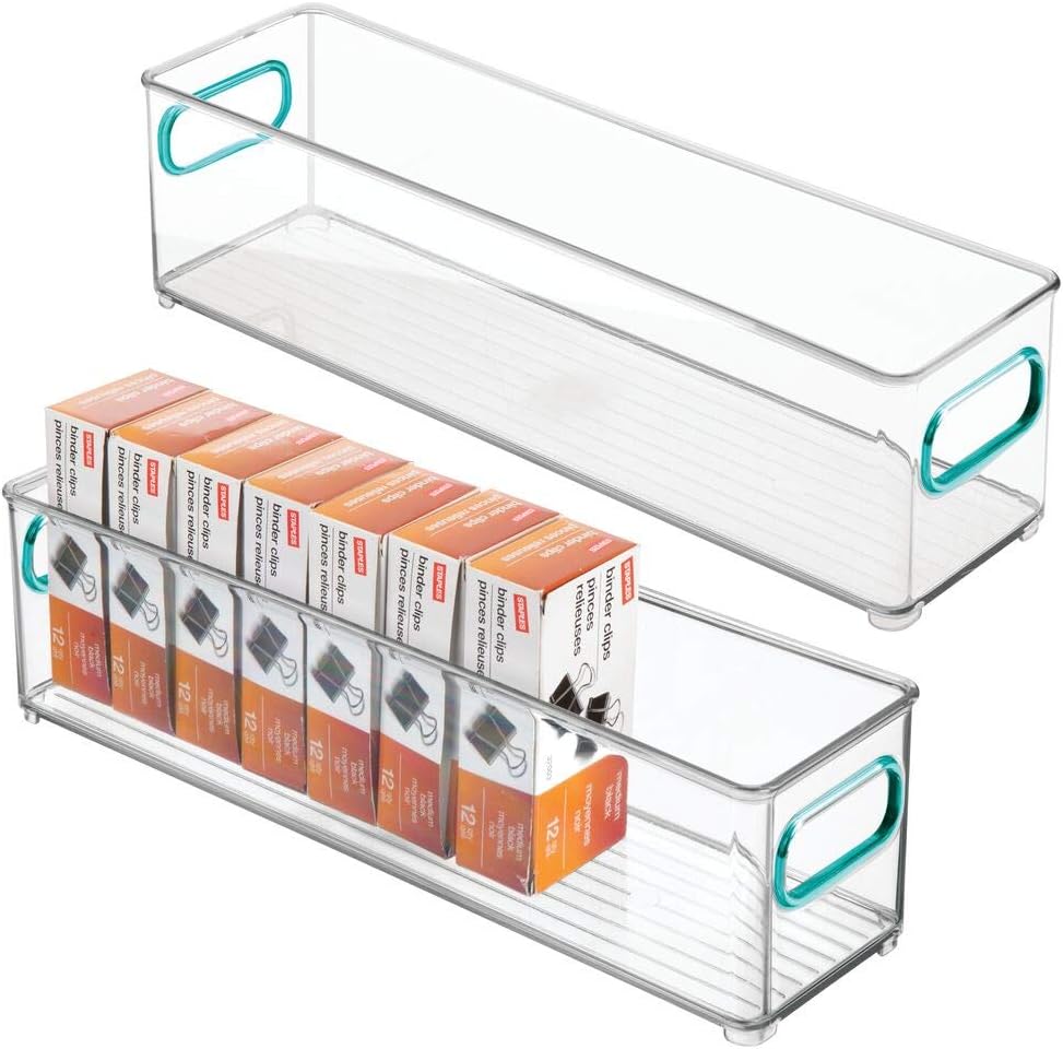 mDesign Plastic Stackable Home, Office Storage Bin, Desk and Drawer ...